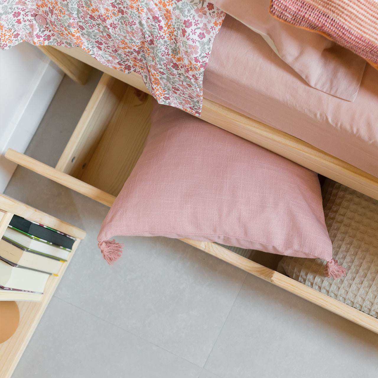 Tiroirs de rangement profondeur 90 cm en bois Finition Bois poli ...